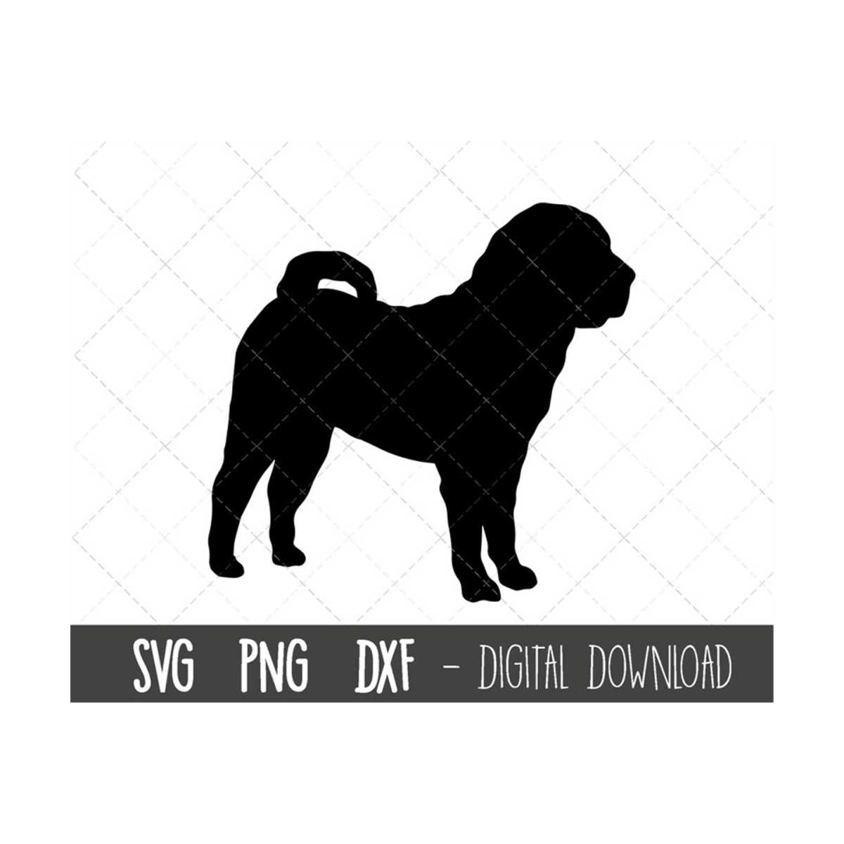 Shar Pei svg, dog svg, Shar Pei silhouette, Shar Pei outline | Inspire ...