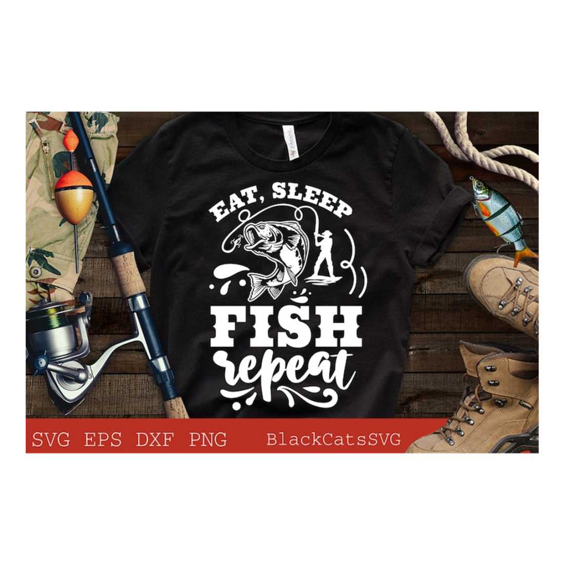 Eat sleep fish repeat svg, Fishing poster svg, Fish svg, Fis - Inspire ...