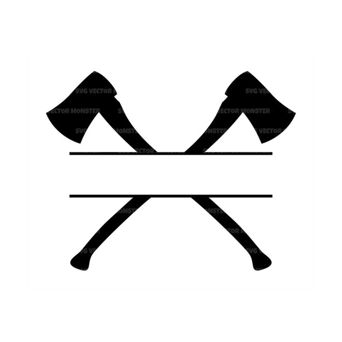Crossed Axes Split Name Frame Svg, Firefighter Svg, Lumberja | Inspire ...