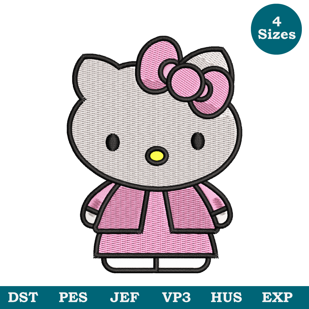 Hello Kitty Machine Embroidery Design 4 Sizes, Girl Embroide | Inspire ...