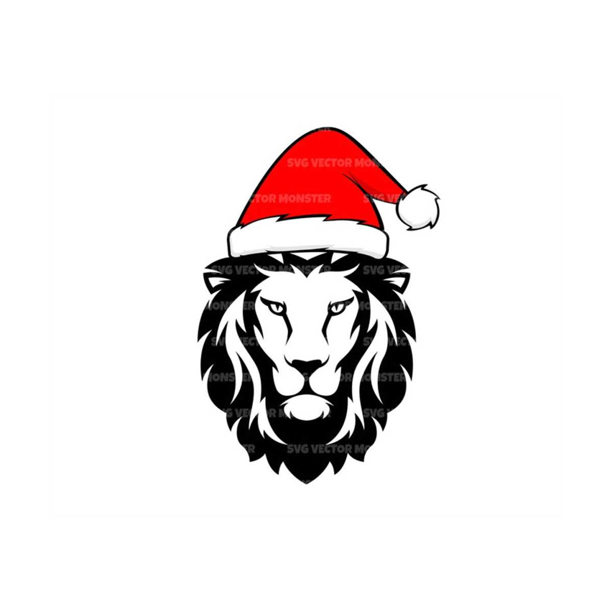 Lion with Santa Hat Svg, Christmas Hat Svg, Merry Christmas - Inspire ...