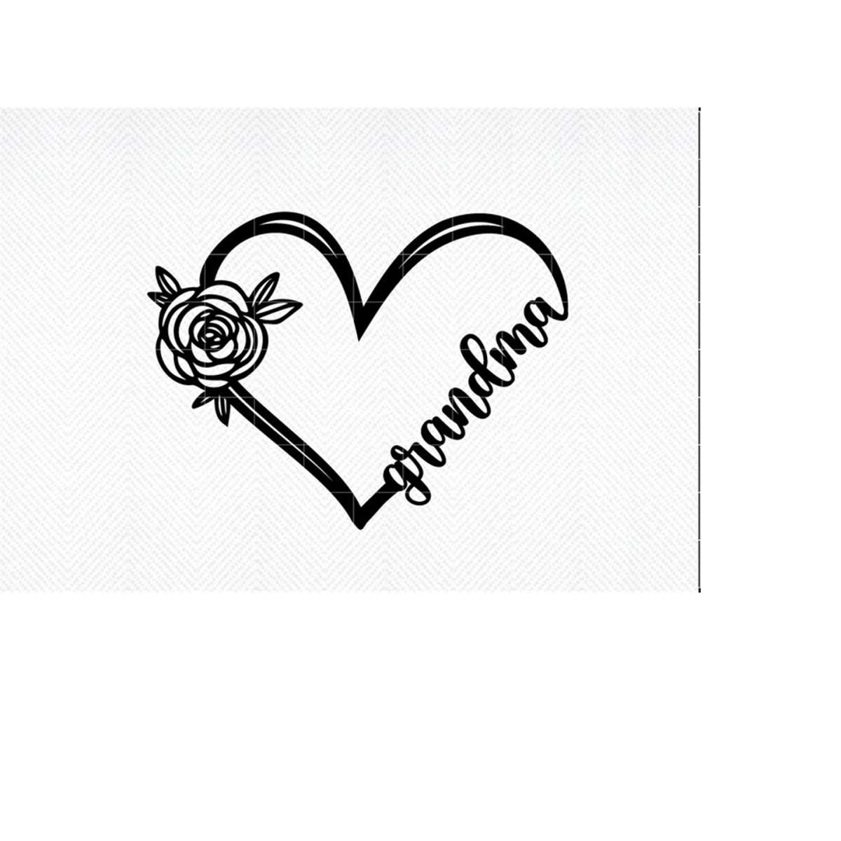 Grandma Flower Heart, Grandma Heart SVG, Instant Download, s | Inspire ...