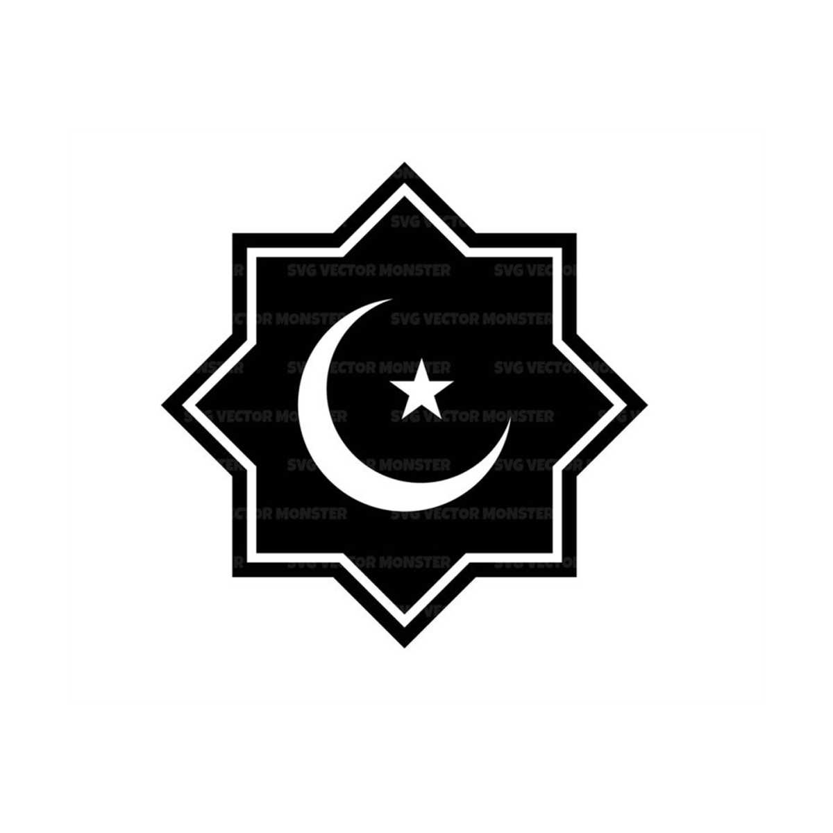 Islamic Crescent Moon and Star Svg, Muslim Svg, Islam Symbol - Inspire ...