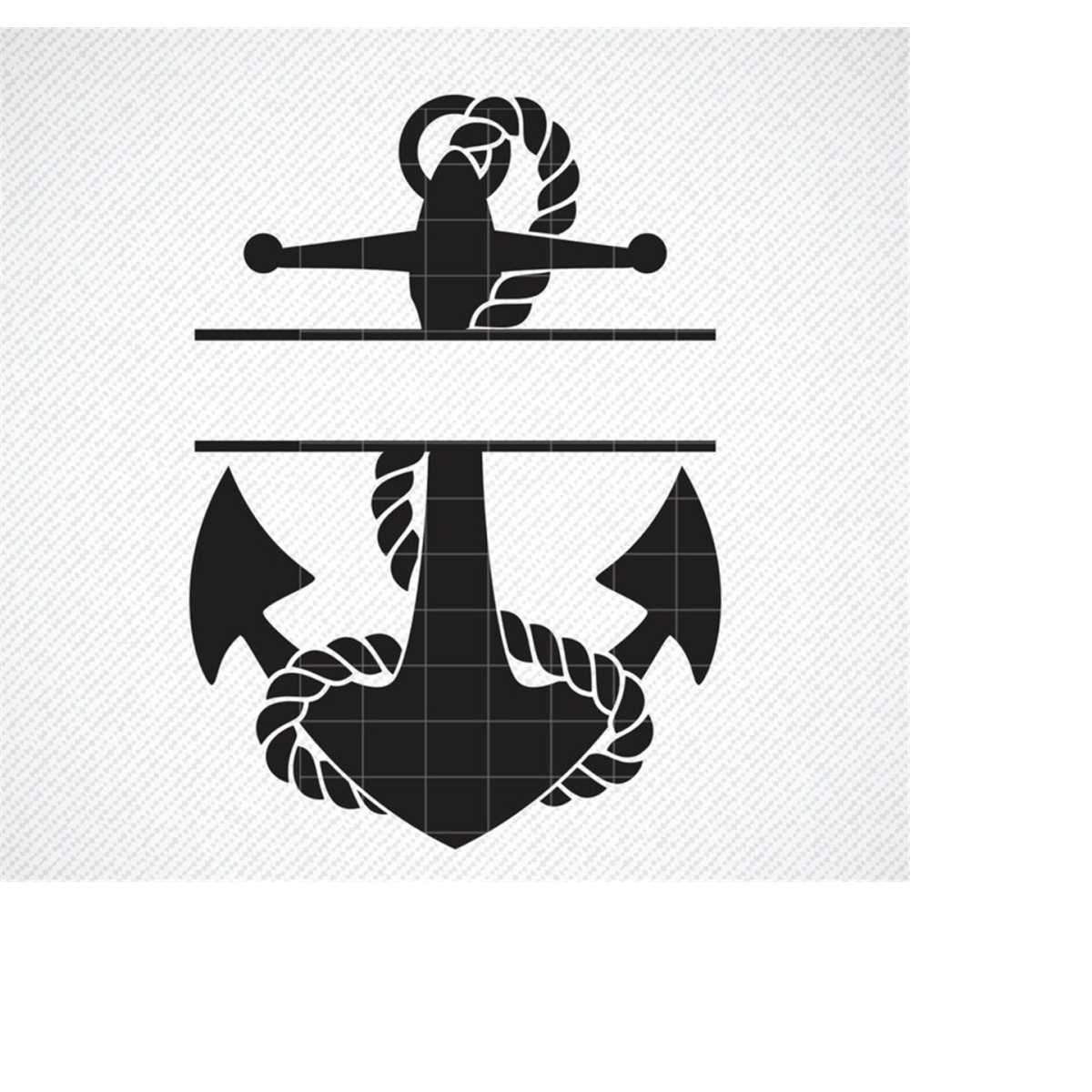 Anchor SVG, Anchor Split Monogram svg, Anchor Monogram svg, | Inspire ...