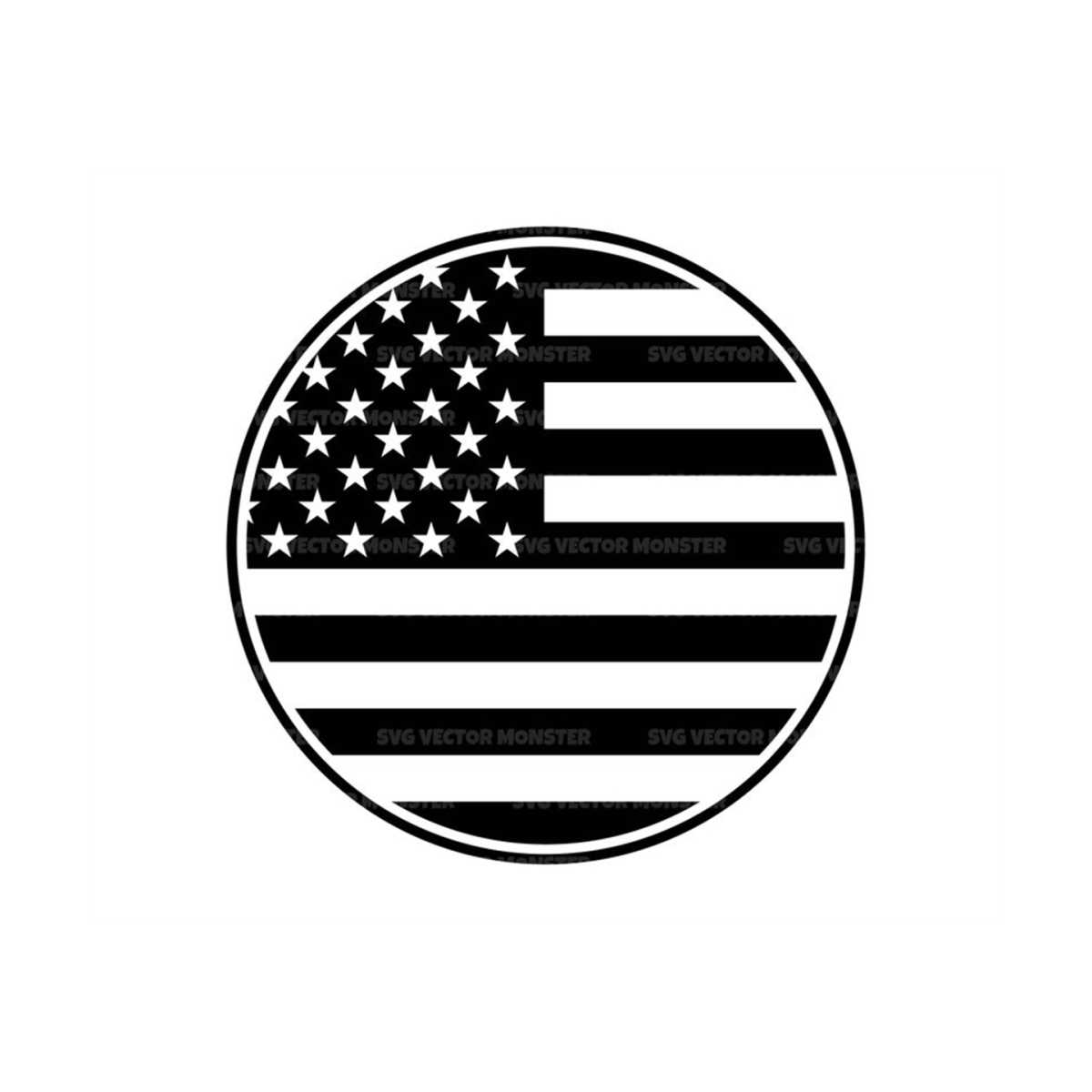 American Flag Svg, USA Flag Svg, Circle Monogram Svg, 4th of - Inspire ...