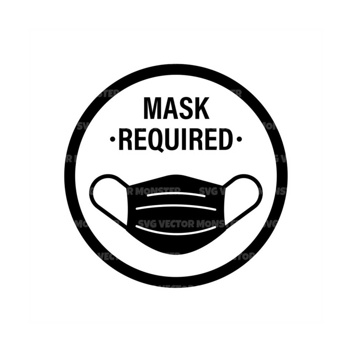 Face Mask Required Svg, Wear A Mask, Social Distance. Vector - Inspire ...