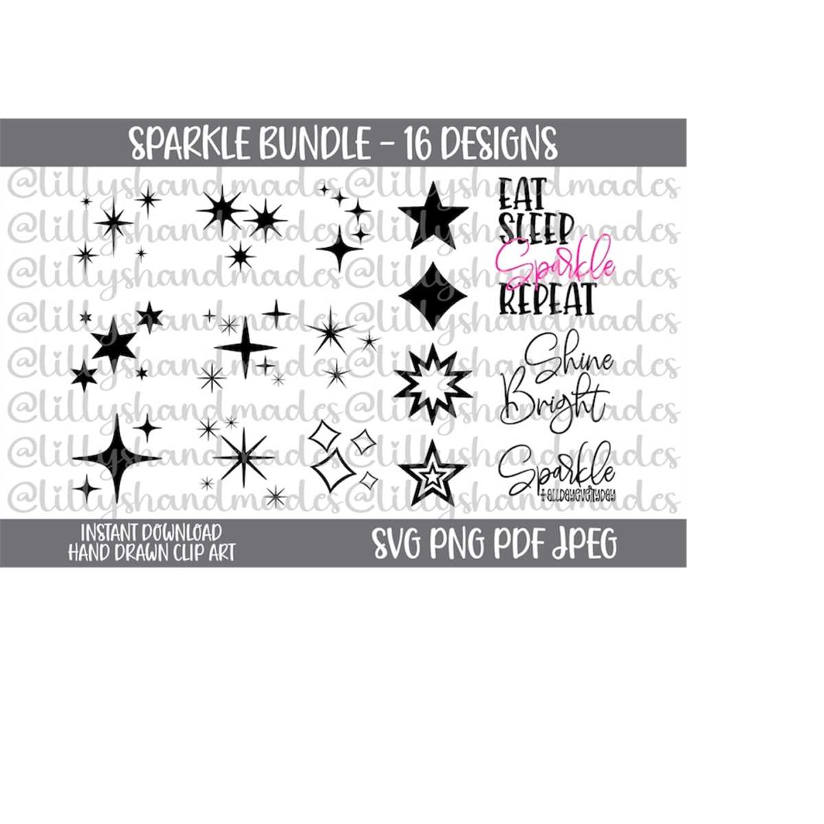 Stars Svg, Sparkle Svg, Star Svg, Sparkles Svg, Star Clipart | Inspire Uplift