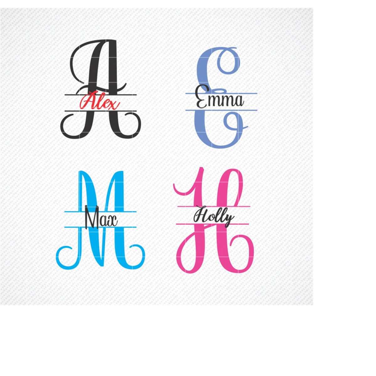Split Monogram SVG, png, dxf, Split Monogram, Frame Alphabet | Inspire ...