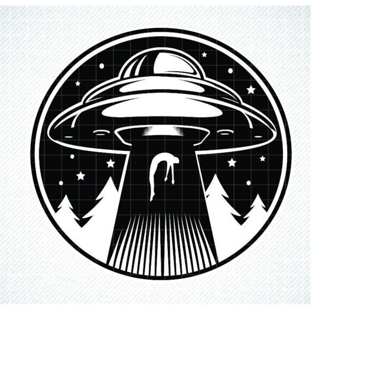 Alien Abduction SVG, Alien Clip Art, UFO Clipart, Space Alie - Inspire ...