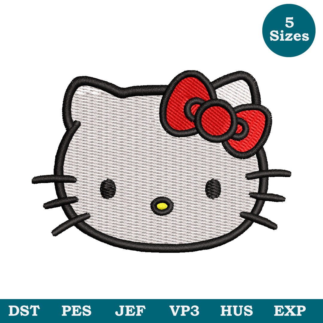 Hello Kitty Face Machine Embroidery Design 4 Sizes, Girl Emb | Inspire ...