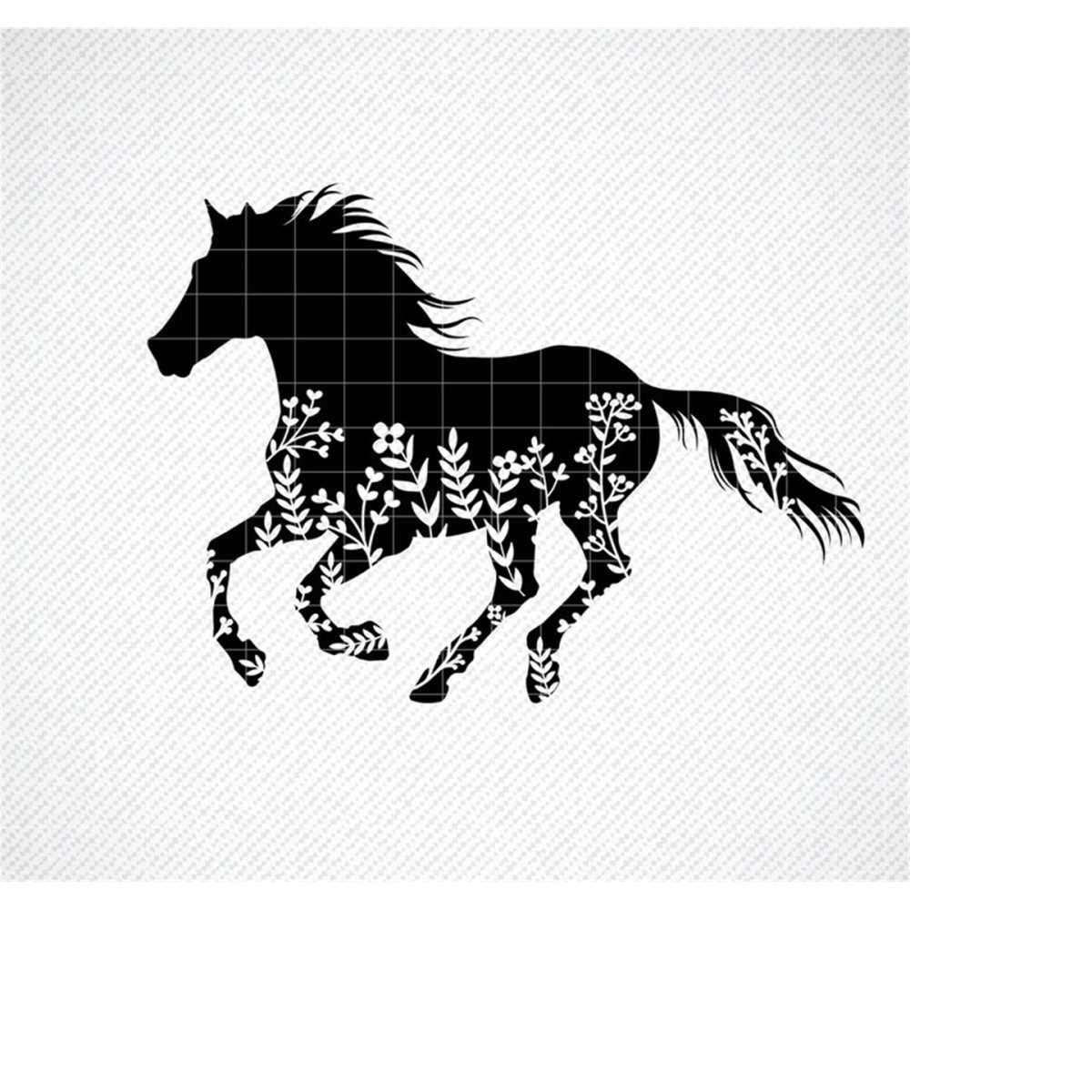 Floral Horse SVG, Animal Floral Silhouette, Rustic svg, Farm | Inspire ...