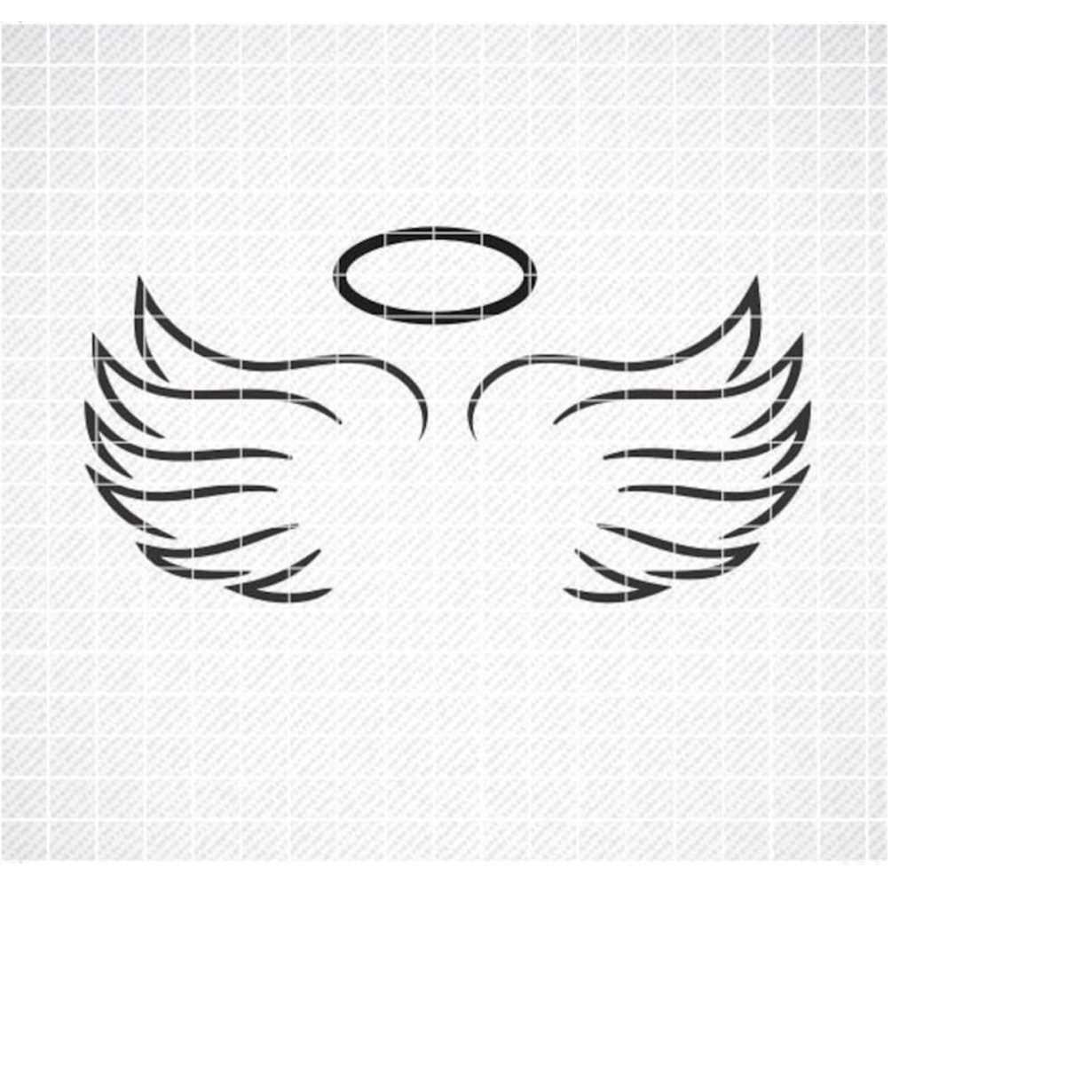 Angel Wings SVG, Angel Wing Vector, Angel svg, Halo svg, Ang - Inspire ...