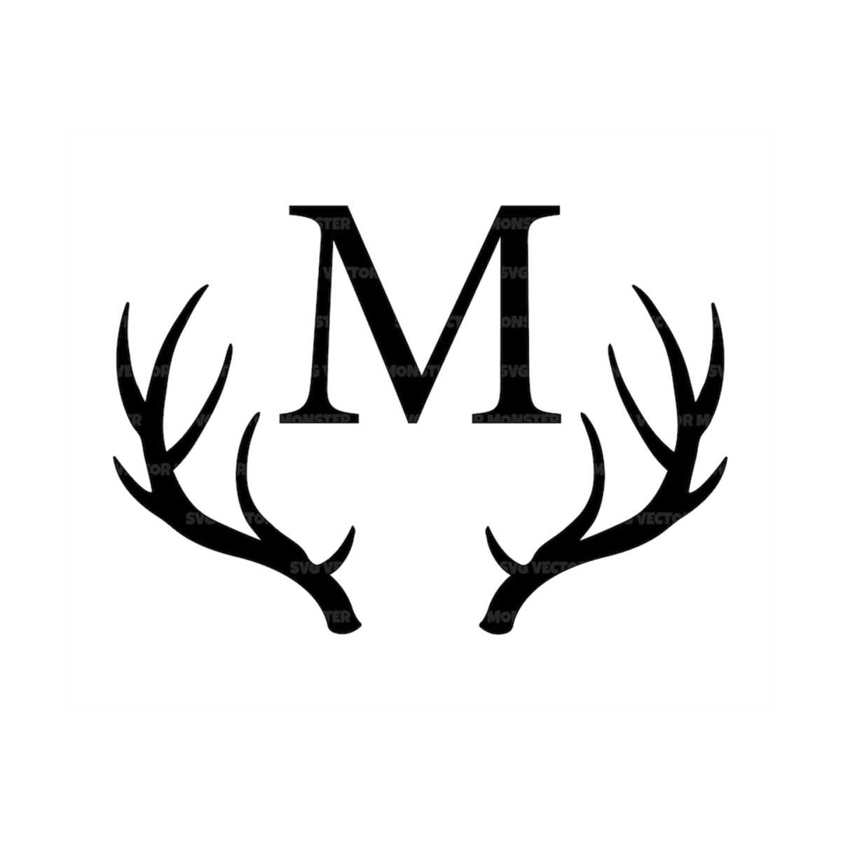M Monogram Svg, Elk Antler Monogram Svg, Alphabet, Rustic Fo | Inspire ...