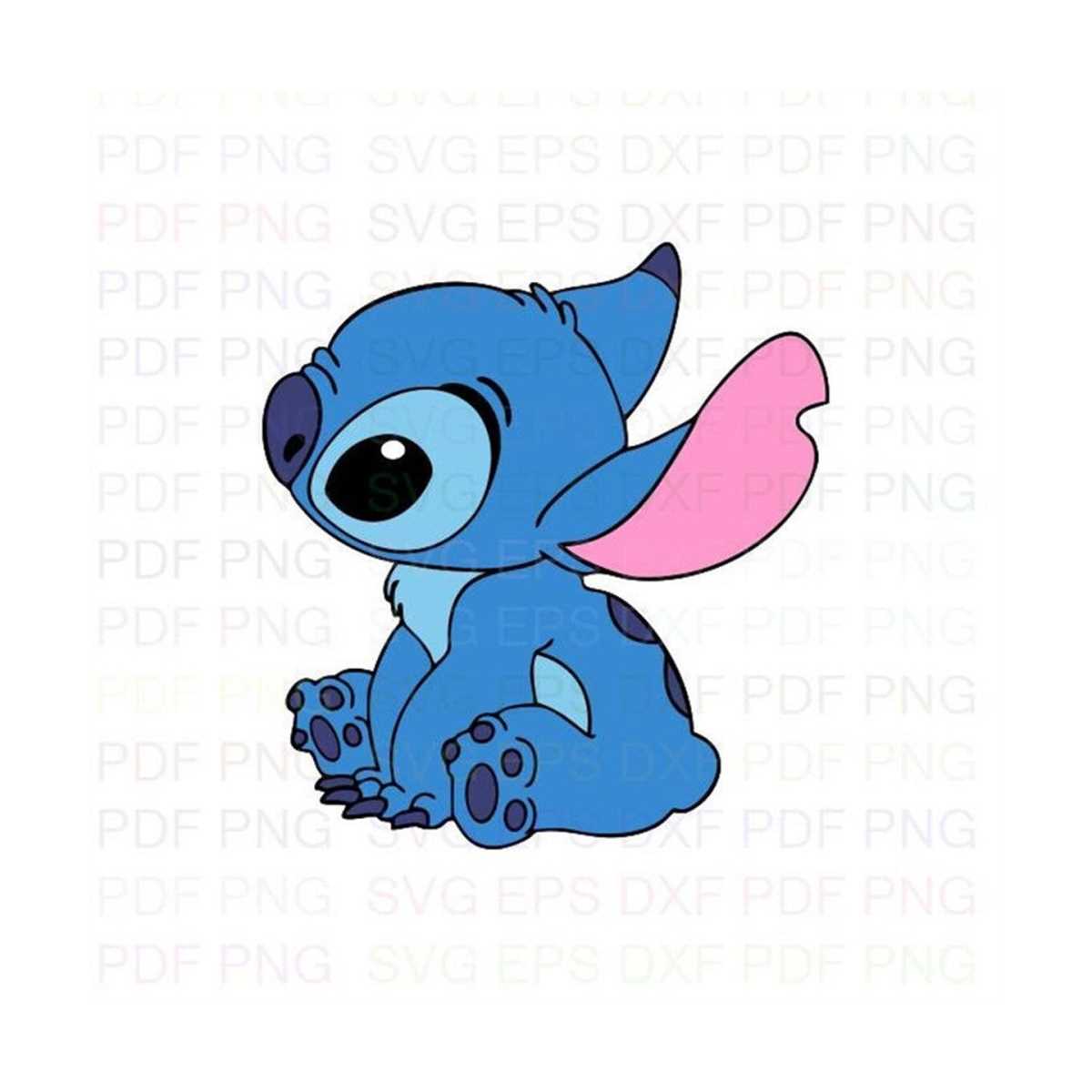 Stitch_Looking_for_one_side_Lilo_and_Stitch_Left Svg Dxf Eps | Inspire ...