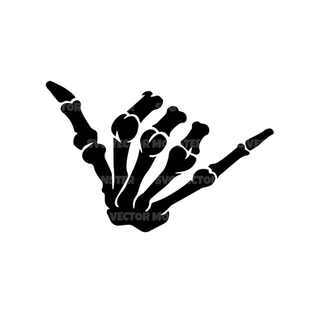 Shaka Skeleton Hand Sign Svg. Vector Cut file for Cricut, Si | Inspire ...