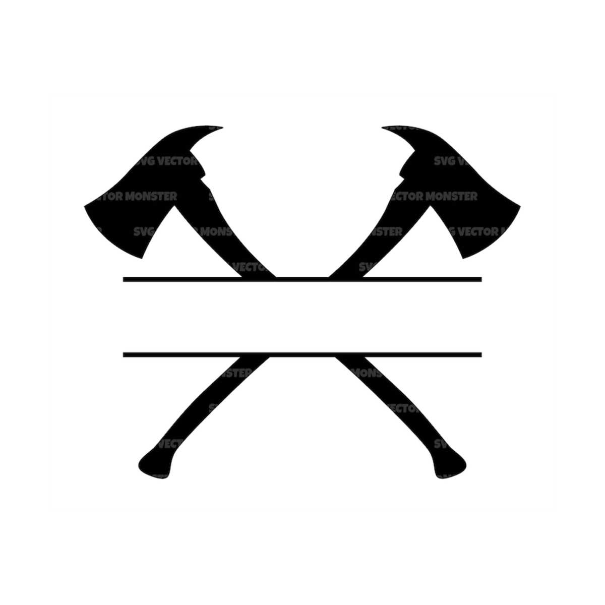 Crossed Firefighter Axe Svg, Split Monogram Svg, Fireman Axe | Inspire ...