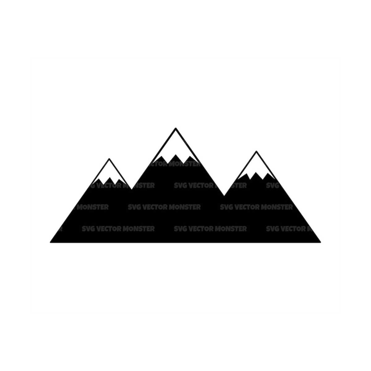Geometric Mountain Svg, Simple Mountain Svg, Snowy Mountain - Inspire ...