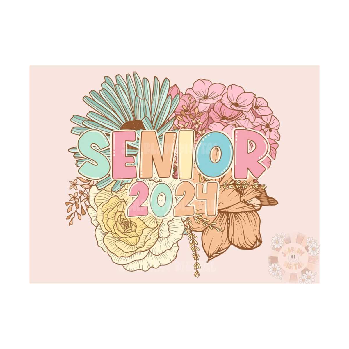 Senior 2024 PNG-Floral Sublimation Digital Design Download-g | Inspire ...