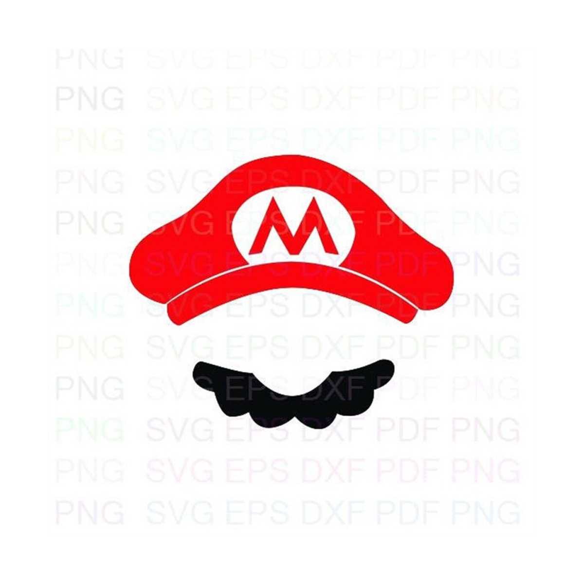 Super_Mario_Cap_and_Mustache Svg Dxf Eps Pdf Png, Cricut, Cu - Inspire ...