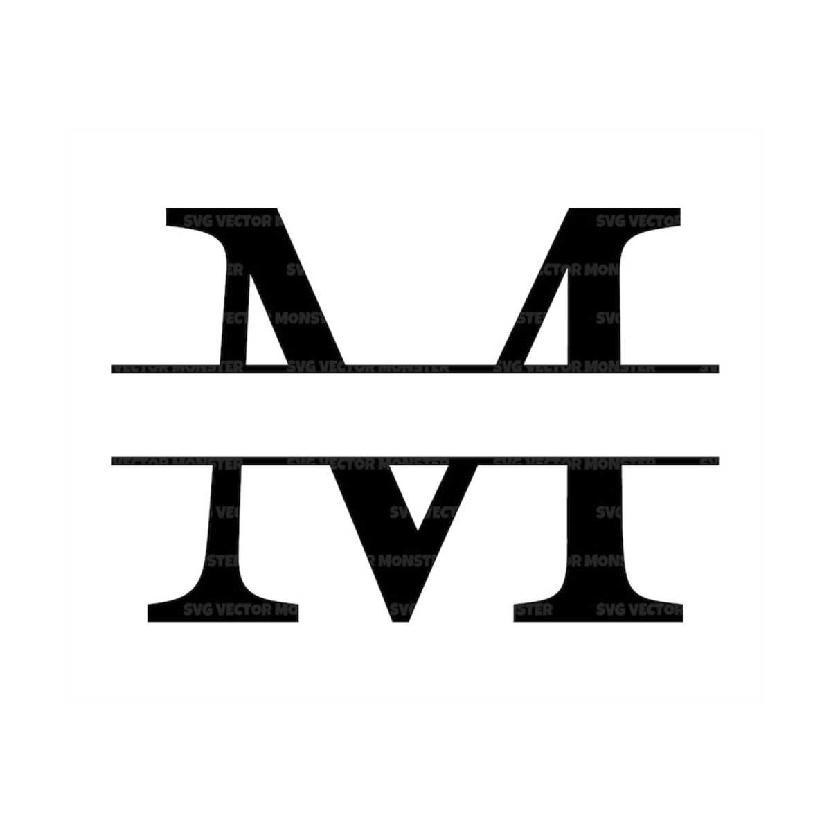 Uppercase M Letter Split Monogram Svg, Alphabet Split Name F | Inspire ...