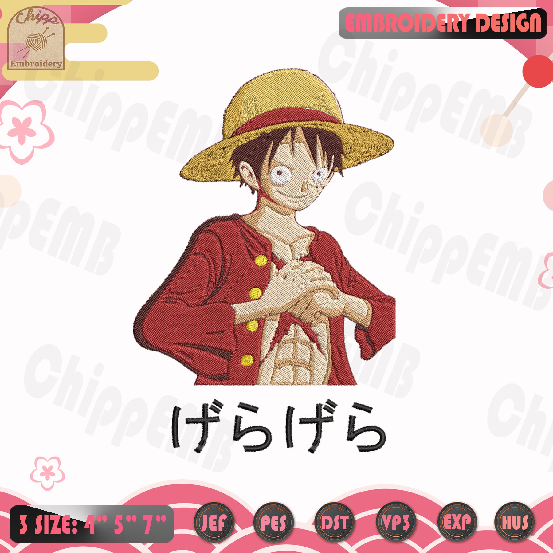 One Piece Embroidery Design, One Piece Embroidery Design, An | Inspire ...