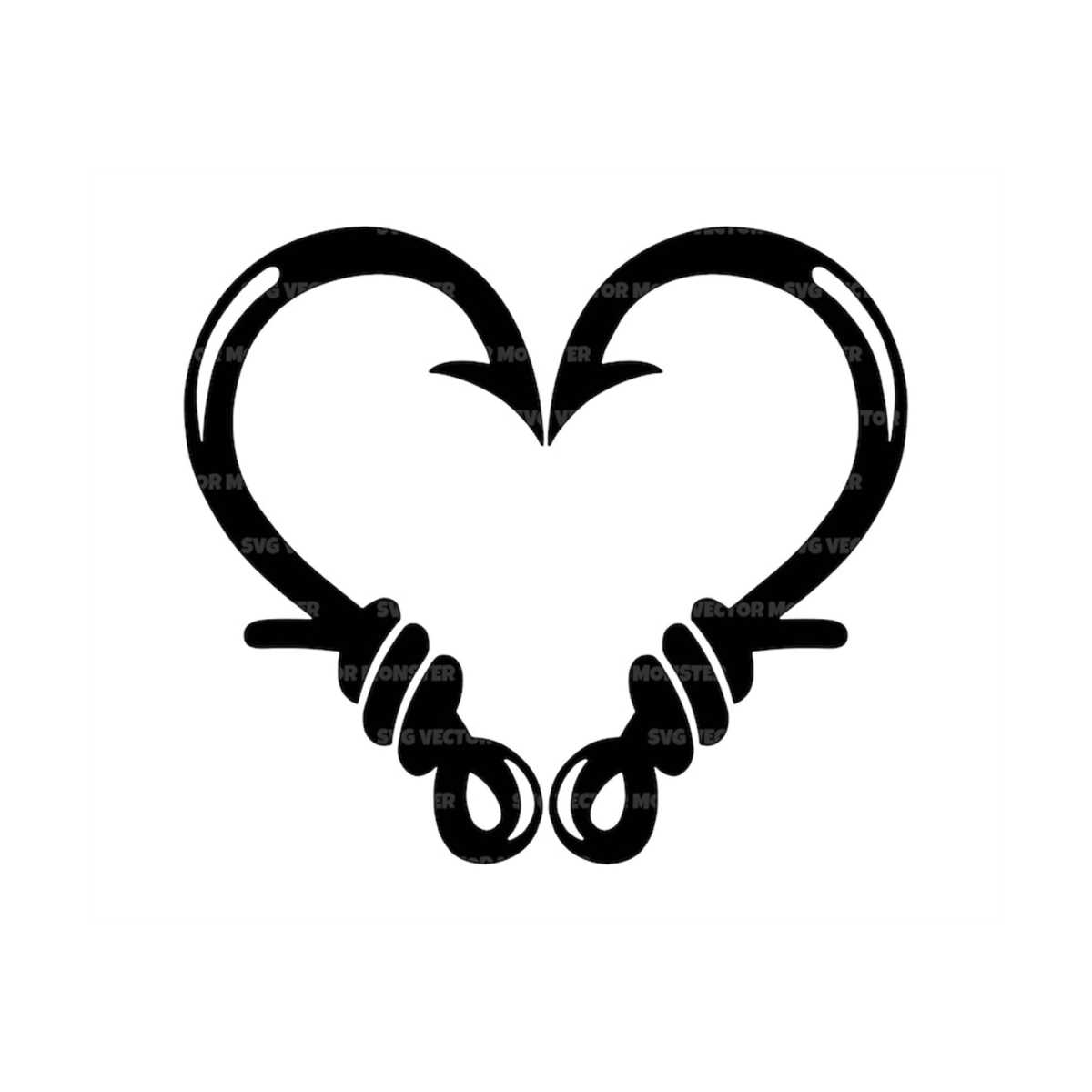 Heart Fish Hooks Svg, Bass Fishing Svg, Fishing Hook Svg. Ve | Inspire Uplift