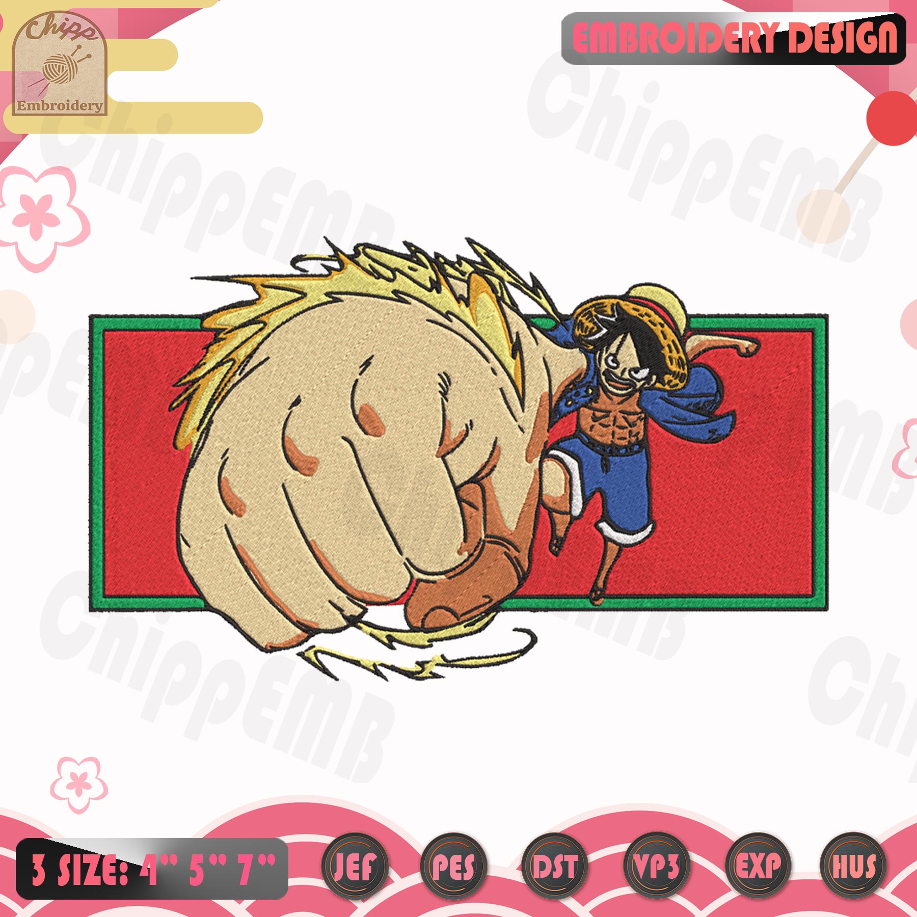 One Piece Embroidery Design, One Piece Embroidery Design, An - Inspire ...