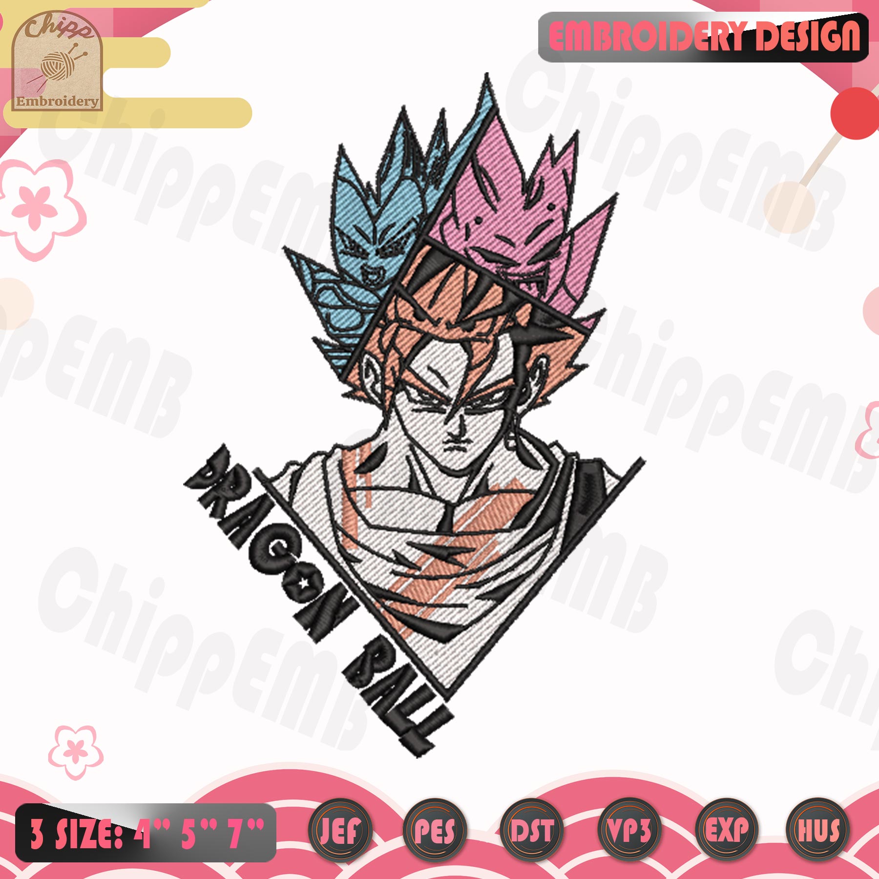Goku Embroidery Design, Dragon Ball Embroidery Design, Anime | Inspire ...