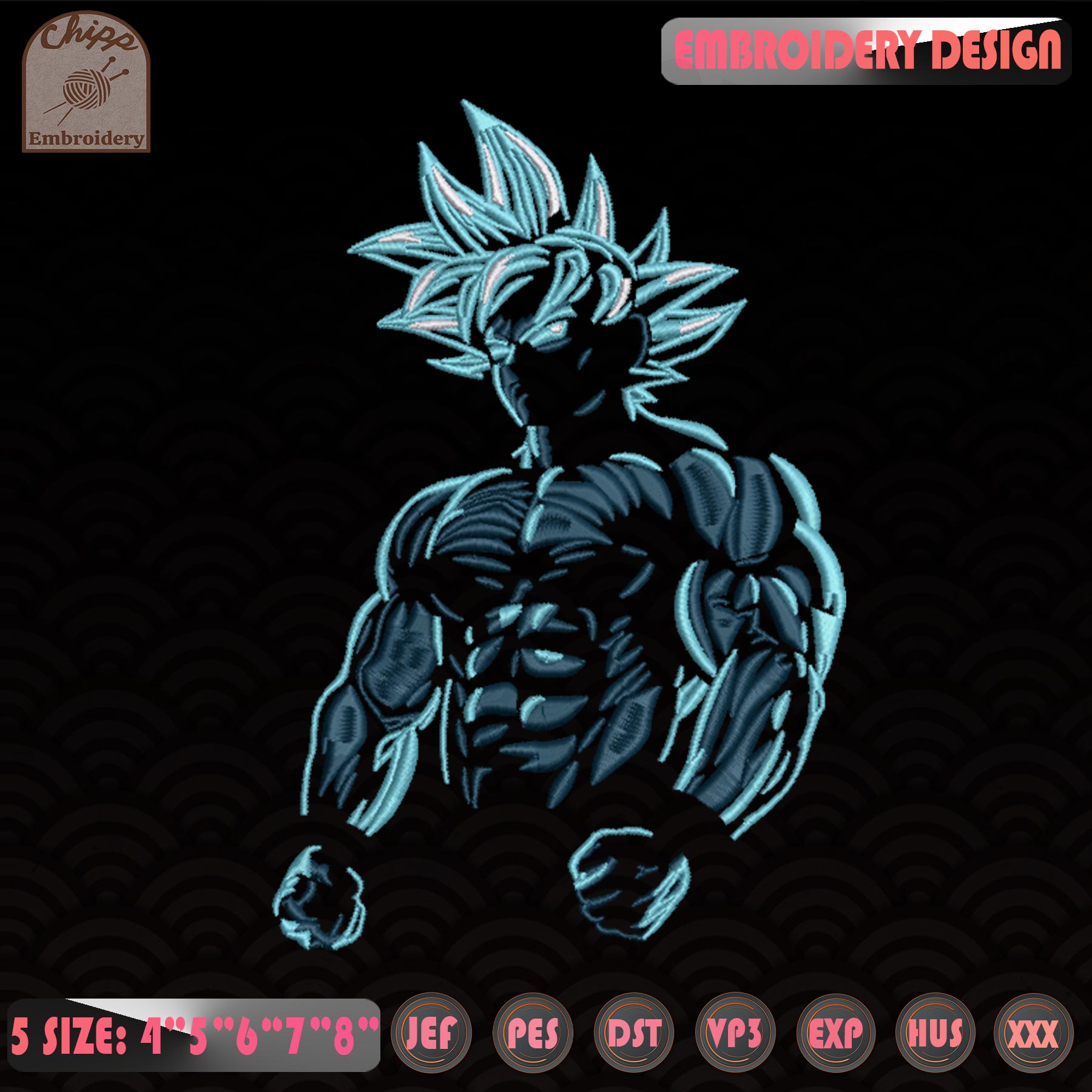 Goku Embroidery Design, Dragon Ball Embroidery Design, Anime | Inspire ...