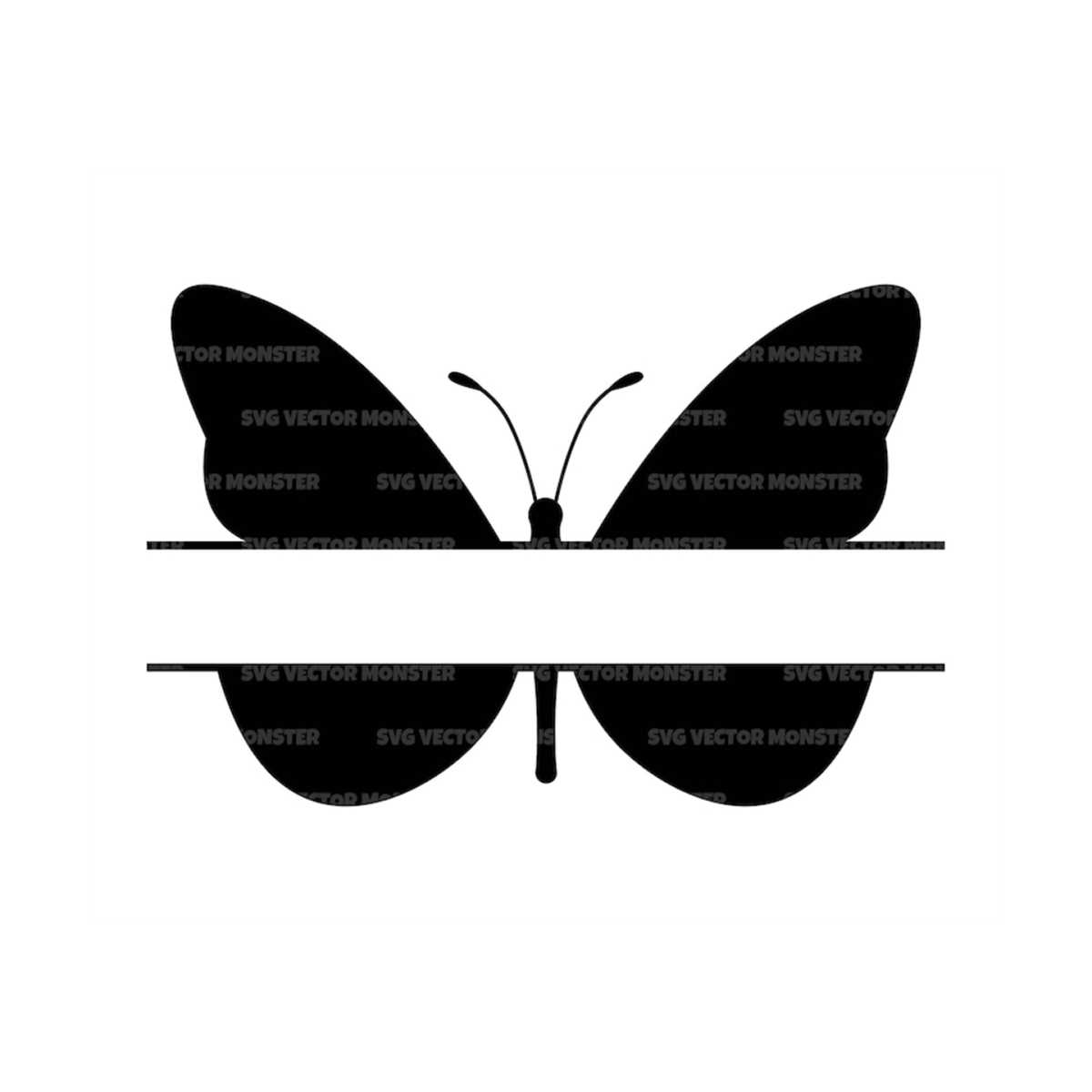 Butterfly Split Name Frame Svg, Monarch Butterfly Monogram S | Inspire ...