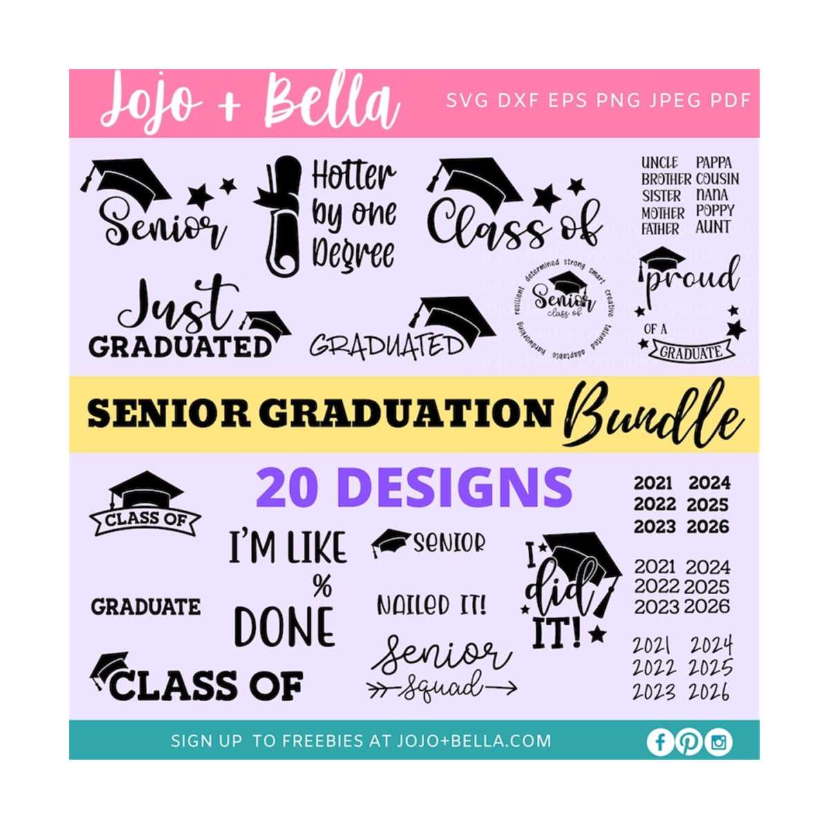 Senior Graduation Svg Bundle, Blank Designs, Senior Svg, Gra | Inspire ...