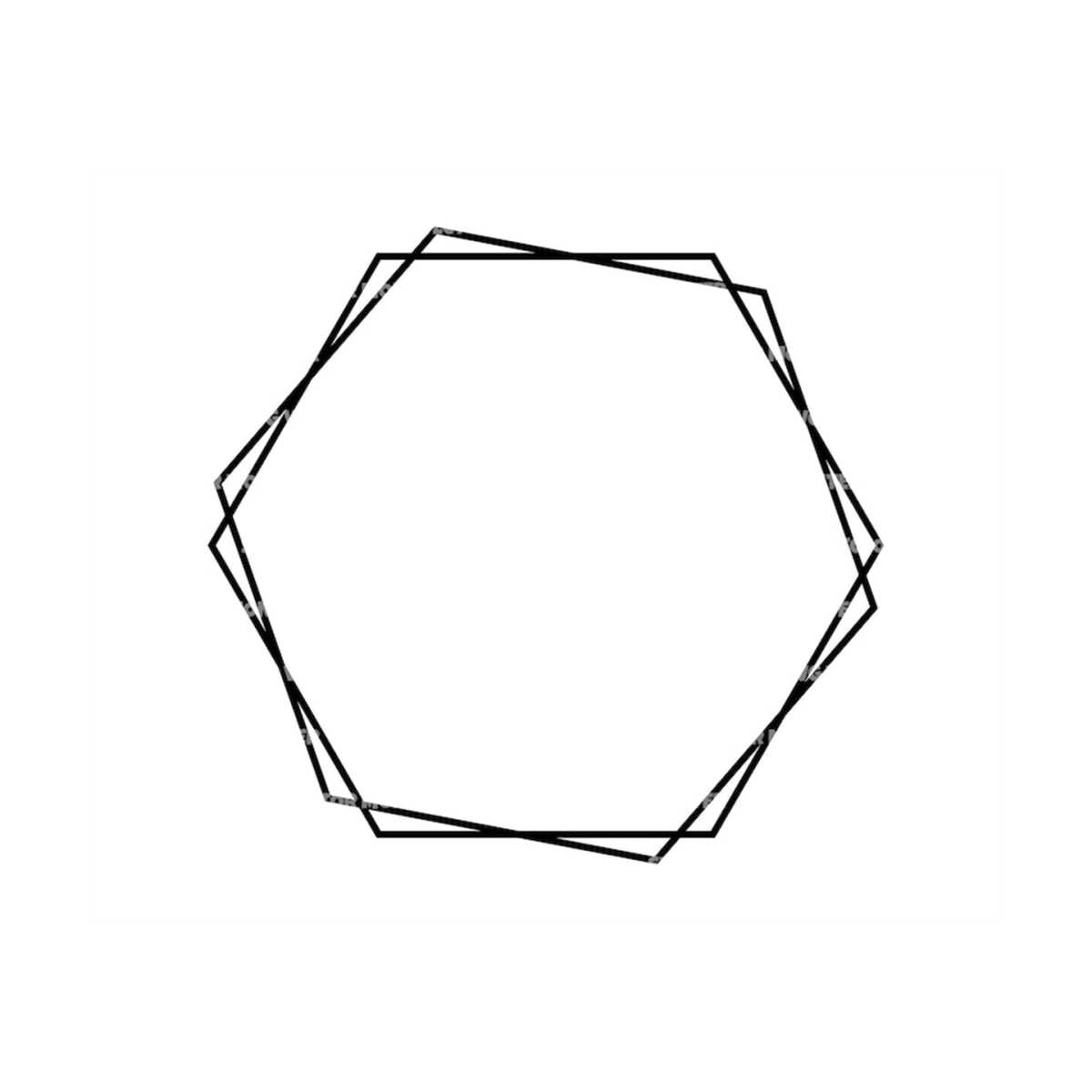 Double Hexagon Frame Svg, Hexagon Monogram Svg, Hexagon Wrea | Inspire ...