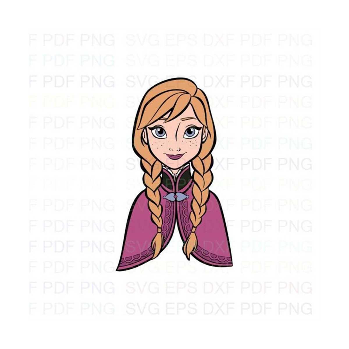 Frozen_anna Svg Dxf Eps Pdf Png, Cricut, Cutting file, Vecto | Inspire ...