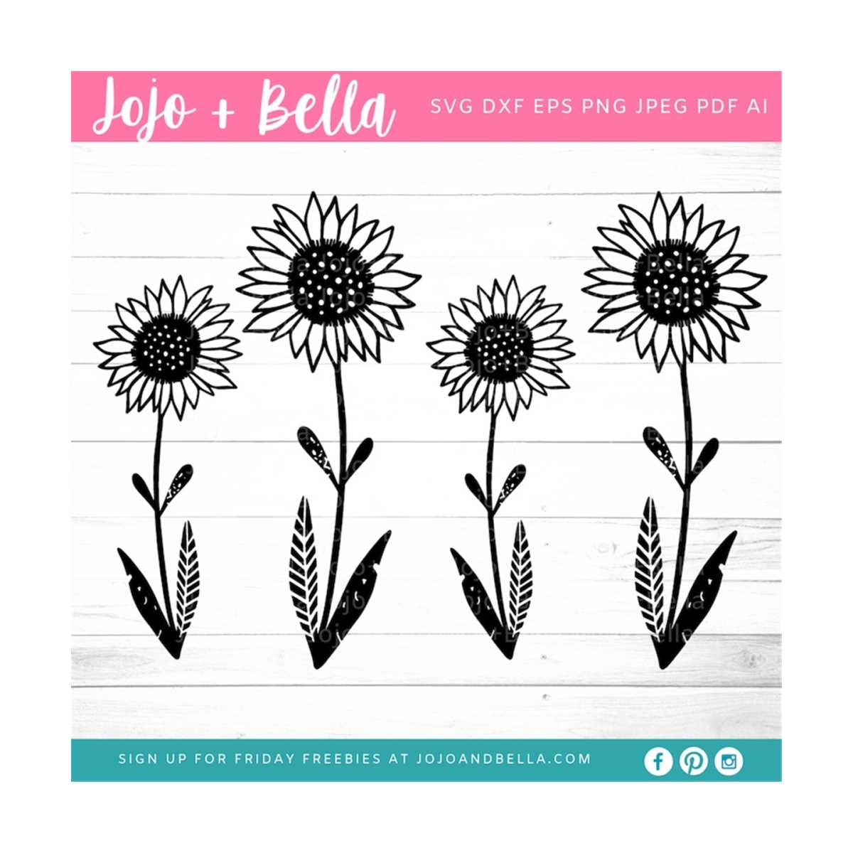 Sunflower SVG - Svg, Dxf, Eps, Jpeg, Png, Ai, Pdf, Cut File | Inspire ...