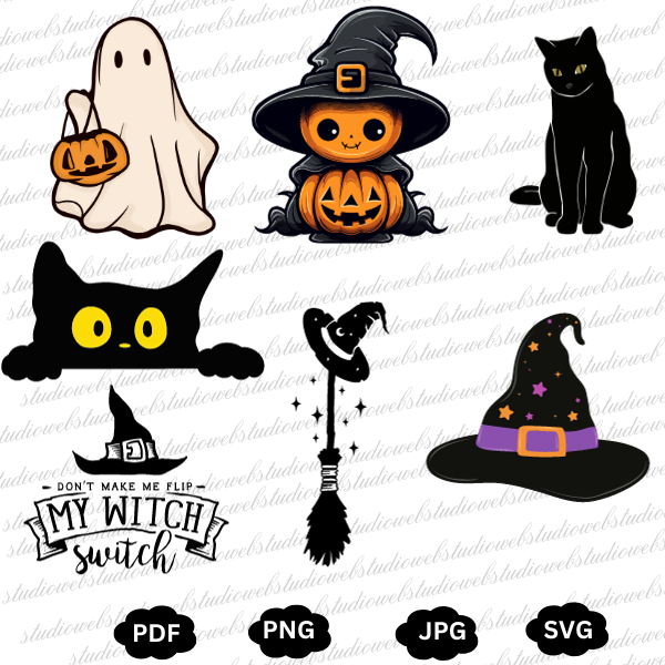 Halloween SVG, Halloween clipart, Pumpkin svg, Cat svg, Ghos | Inspire ...