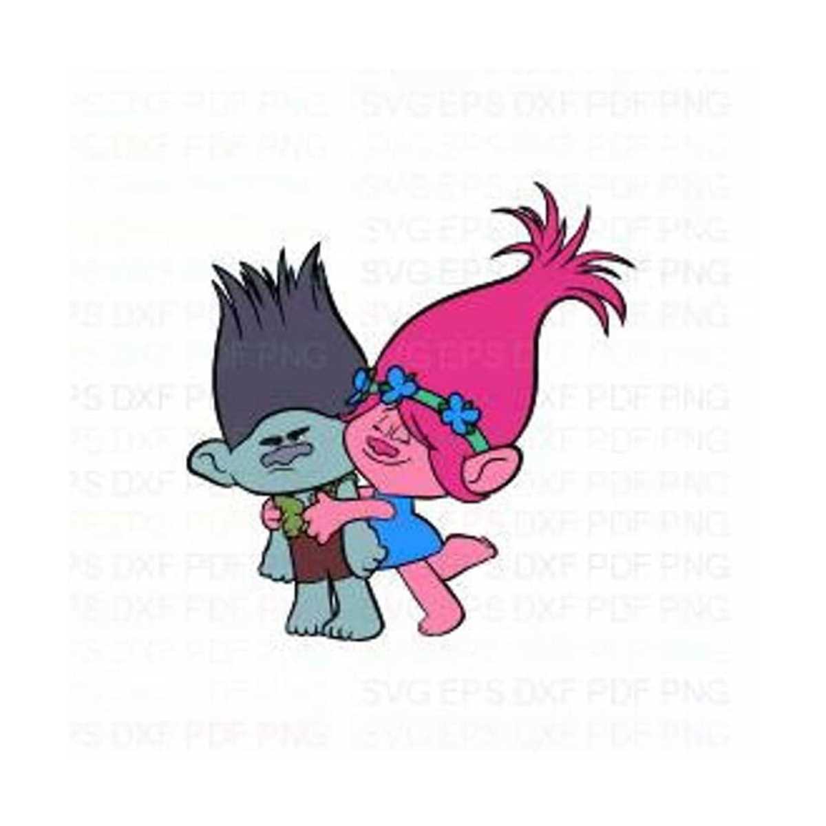 Branch_Poppy_Trolls Svg Dxf Eps Pdf Png, Cricut, Cutting fil - Inspire ...