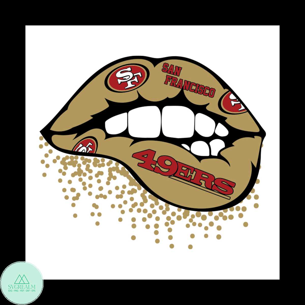 San Fansisco 49ers Inspired Lips Svg, Sport Svg, San Fansisc | Inspire ...