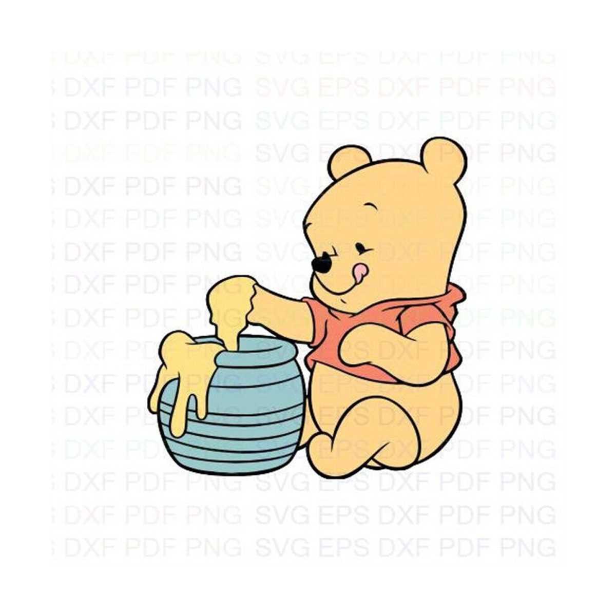 Baby_Pooh_eating_honey_Winnie_The_Pooh Svg Dxf Eps Pdf Png, | Inspire ...