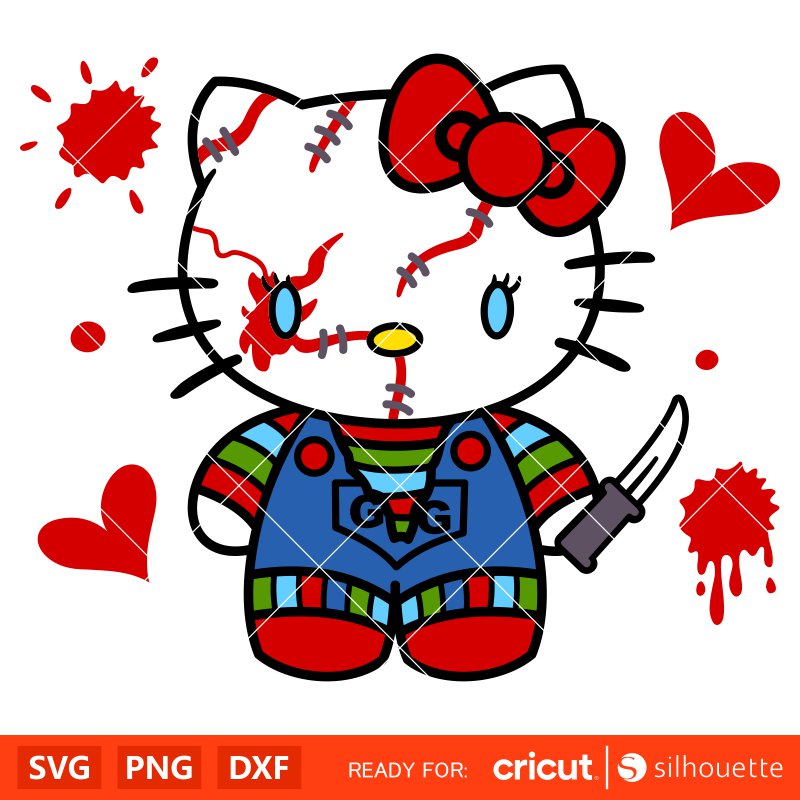 Chucky Hello Kitty Svg, Horror Movie Friends Svg, Halloween - Inspire ...