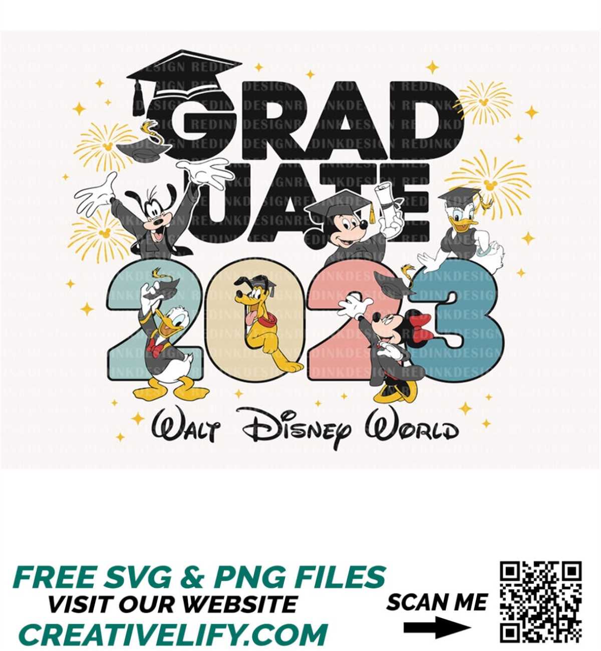 Graduate 2023 Svg, Mouse And Friends Svg, Graduation Cap Svg - Inspire ...