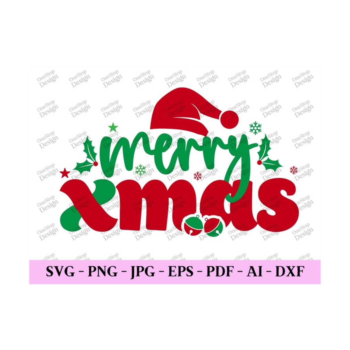Merry Xmas Svg, Christmas Cut File, Merry Christmas Eps, Chr | Inspire ...