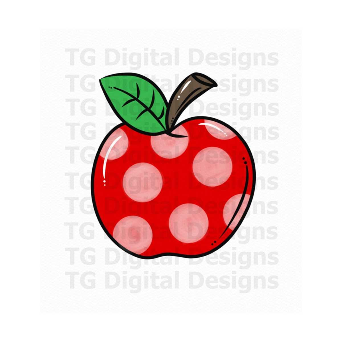 Apple PNG, Polka Dot Apple PNG, School Apple PNG, Apple Clip | Inspire ...