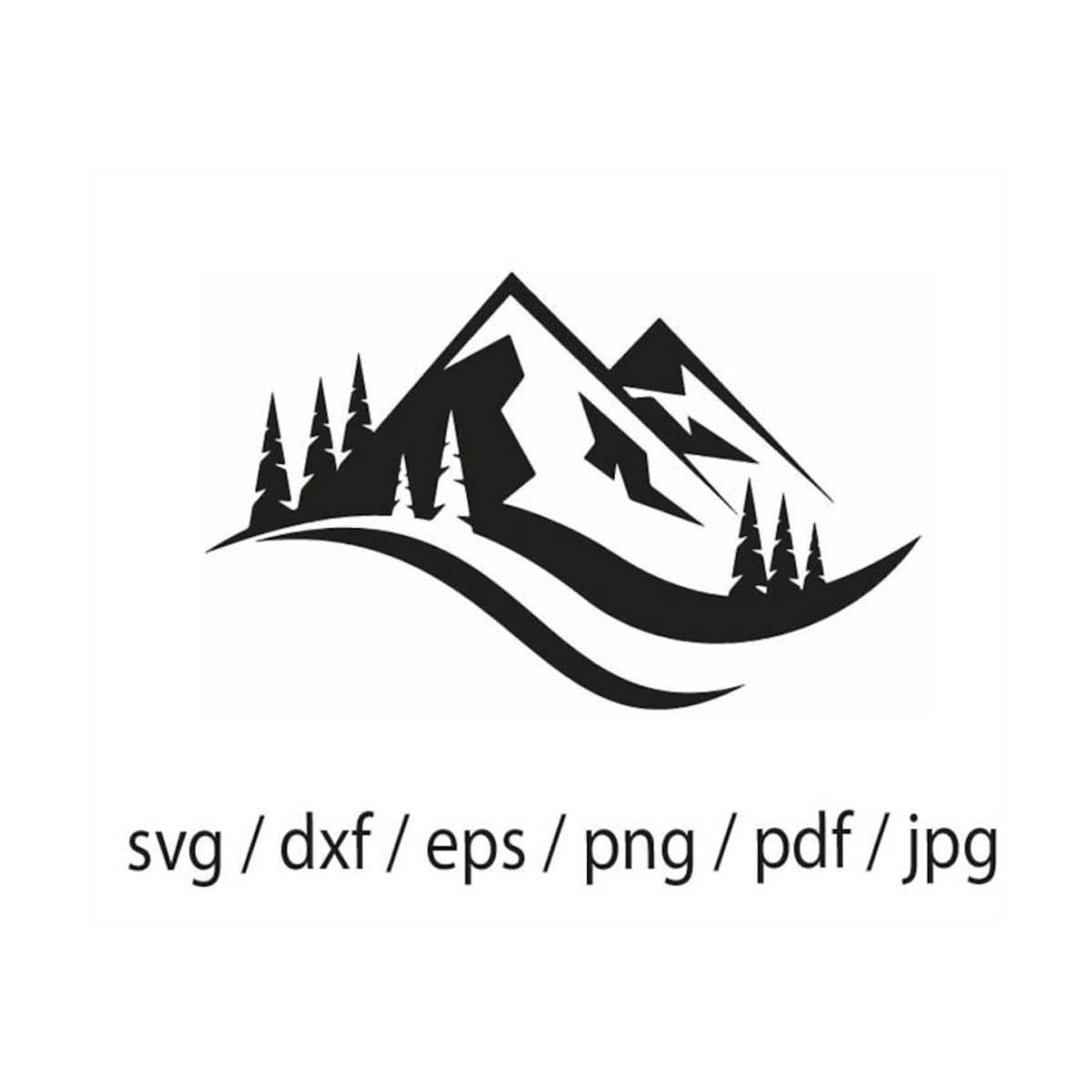 Mountain SVG, DXF, Mountain Forest SVG, Pine Trees, Pacific | Inspire ...