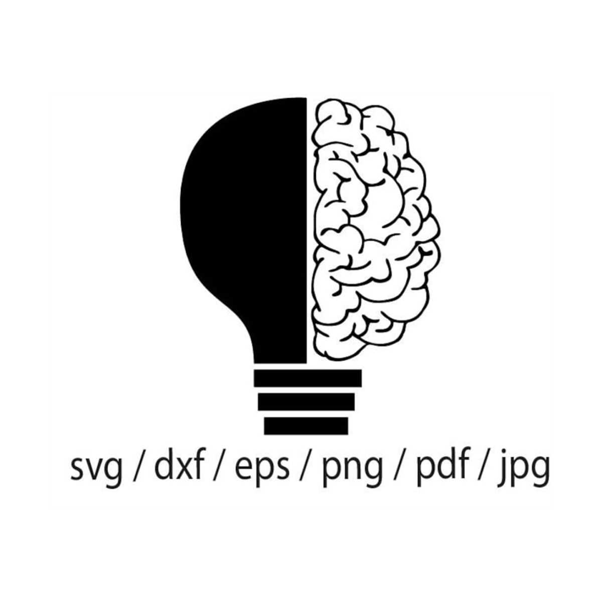 Brain Light ,Light Bulb with Brain SVG, Light Bulb SVG, Idea | Inspire ...