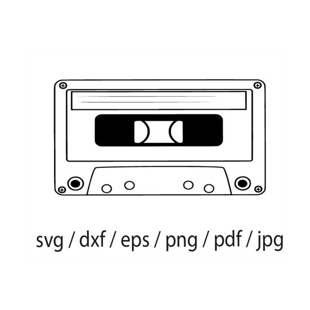 Cassette Tape Outline SVG, Audio Cassette Svg, Audio Tape Sv - Inspire ...