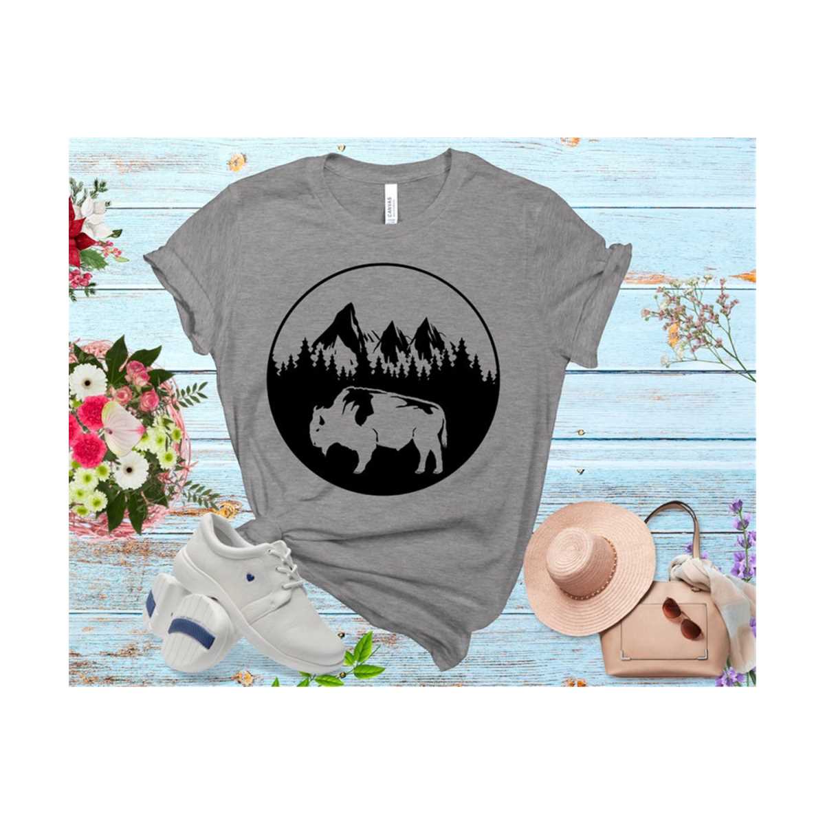 Bison in the forest mountain SVG | Bison Svg | Buffalo Svg | | Inspire ...