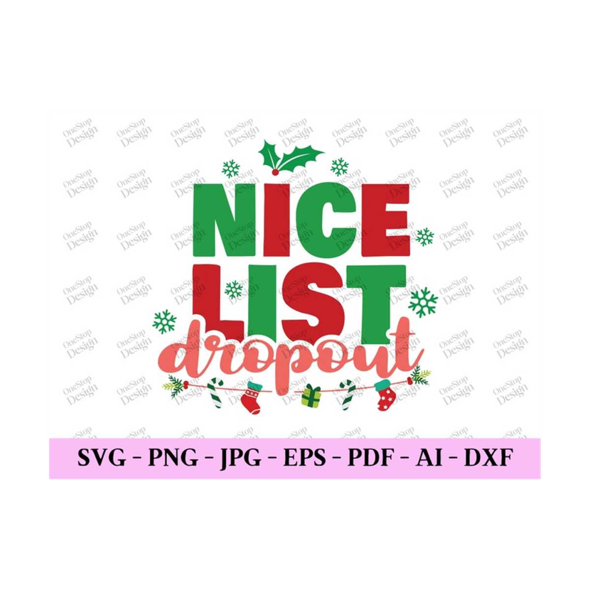 Nice List Dropout Svg, Funny Christmas Svg, Kids Christmas S | Inspire ...