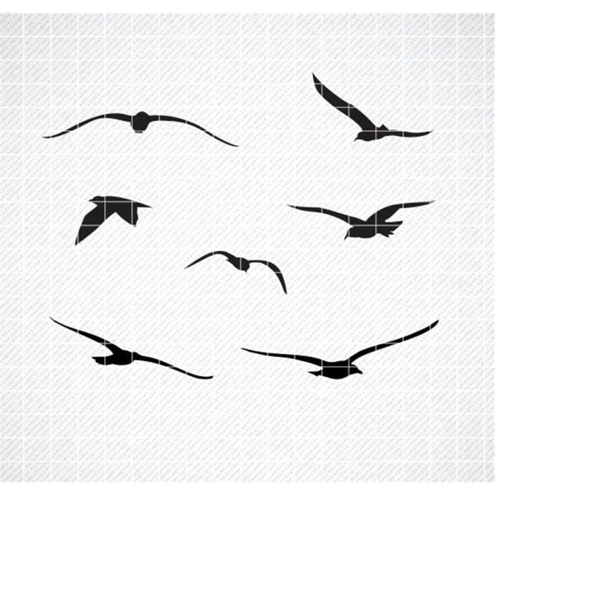Seagulls SVG, DXF, PNG, Flying Seagull Svg, Vector Cut file | Inspire ...