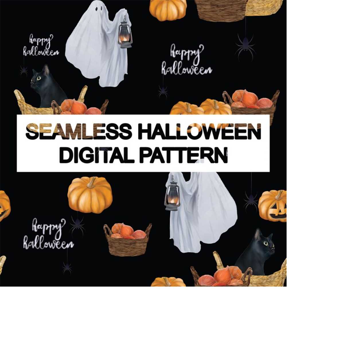 Halloween Ghost Seamless Pattern 300 Dpi Jpeg Printable File | Inspire ...