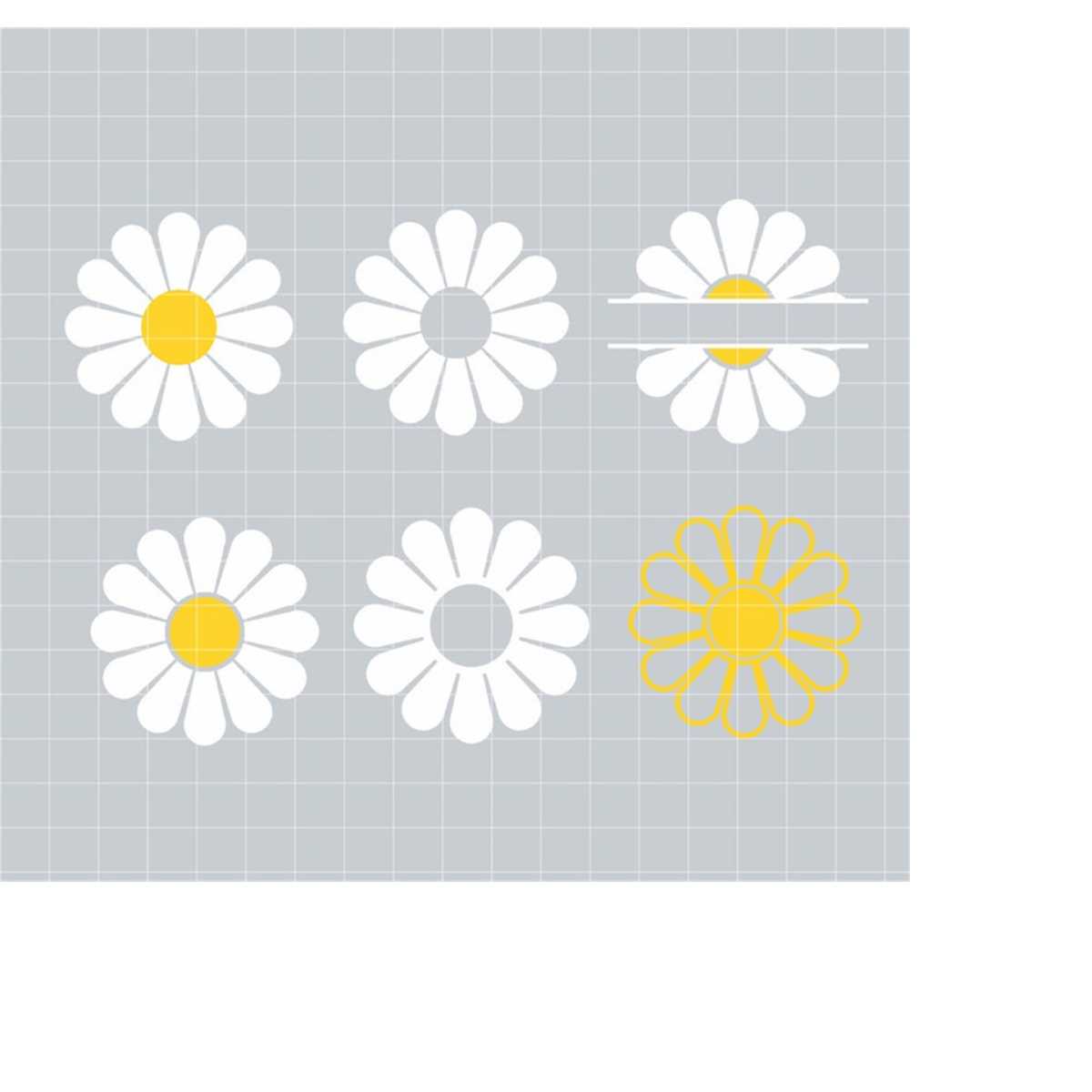 Daisy SVG, Daisy Split Monogram, Flower SVG, Floral SVG, Svg | Inspire ...